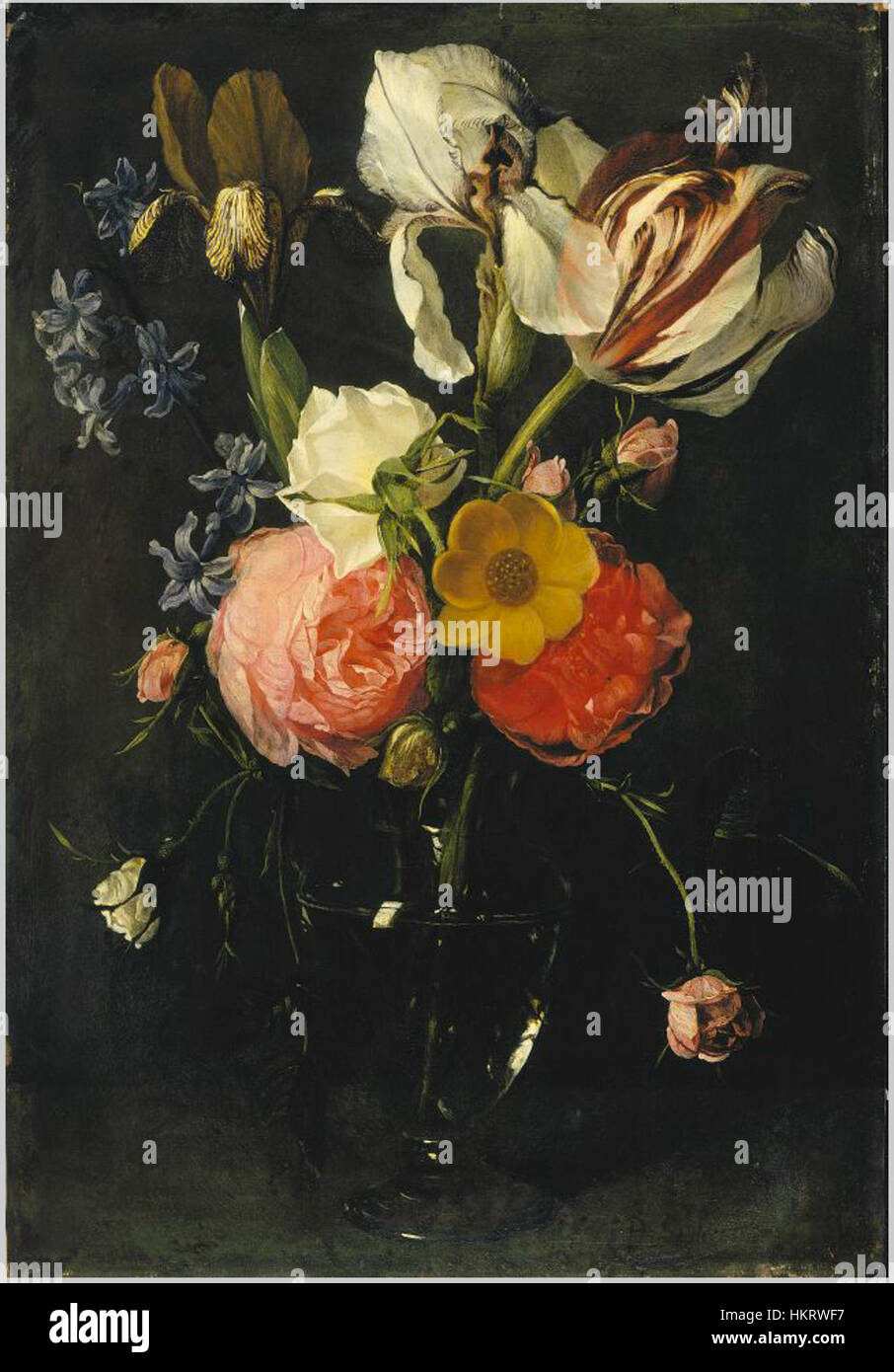 A still life painting by Daniel Seghers featuring a vase of flowers ...