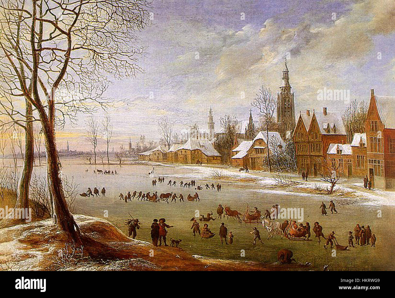 Flemish winter landscape trees hi-res stock photography and images - Alamy