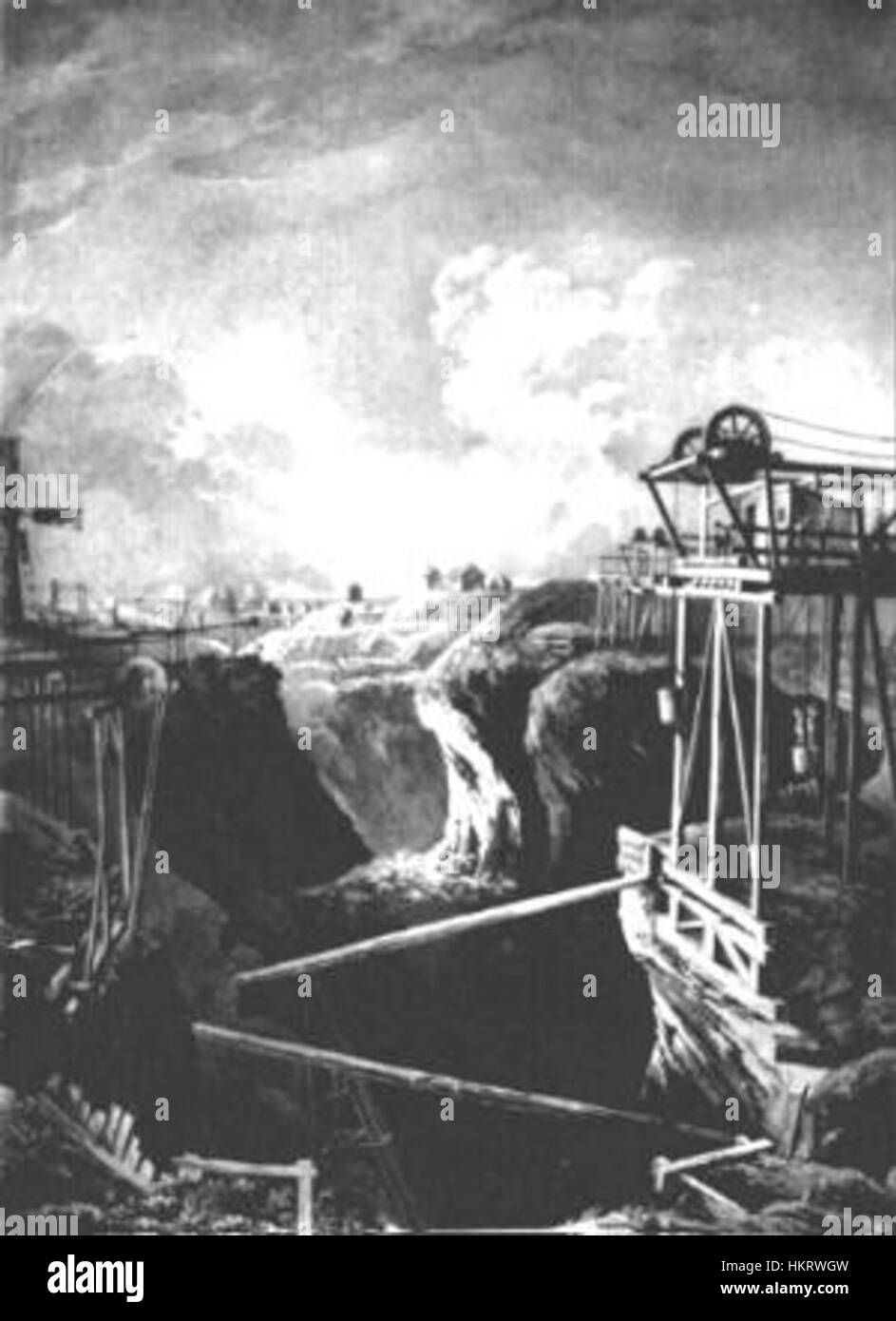 This artwork depicts Dannemora, Sweden, in 1800, showcasing the mining ...