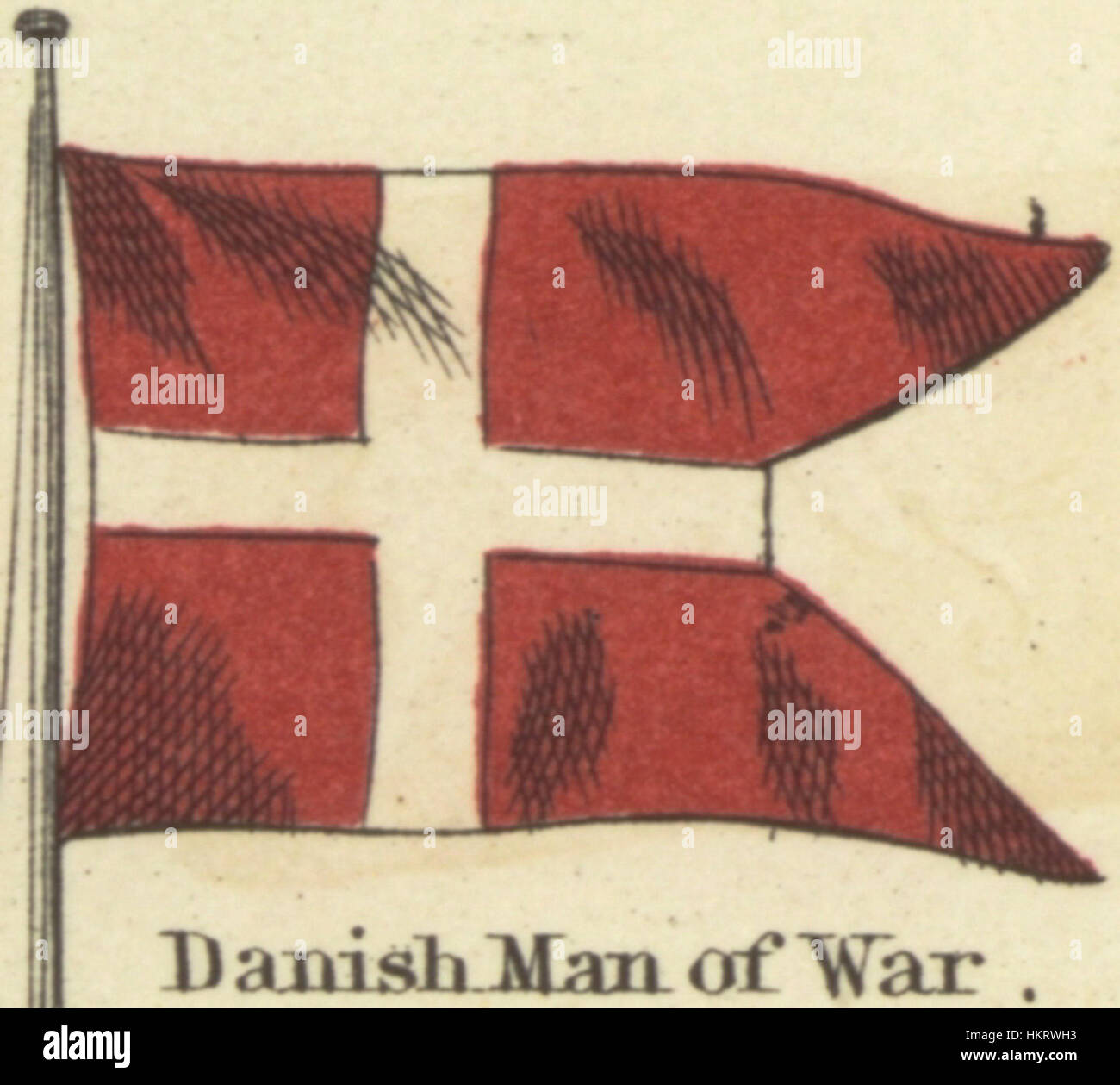 A depiction of the Danish Man of War from Johnson's 1868 chart of ...
