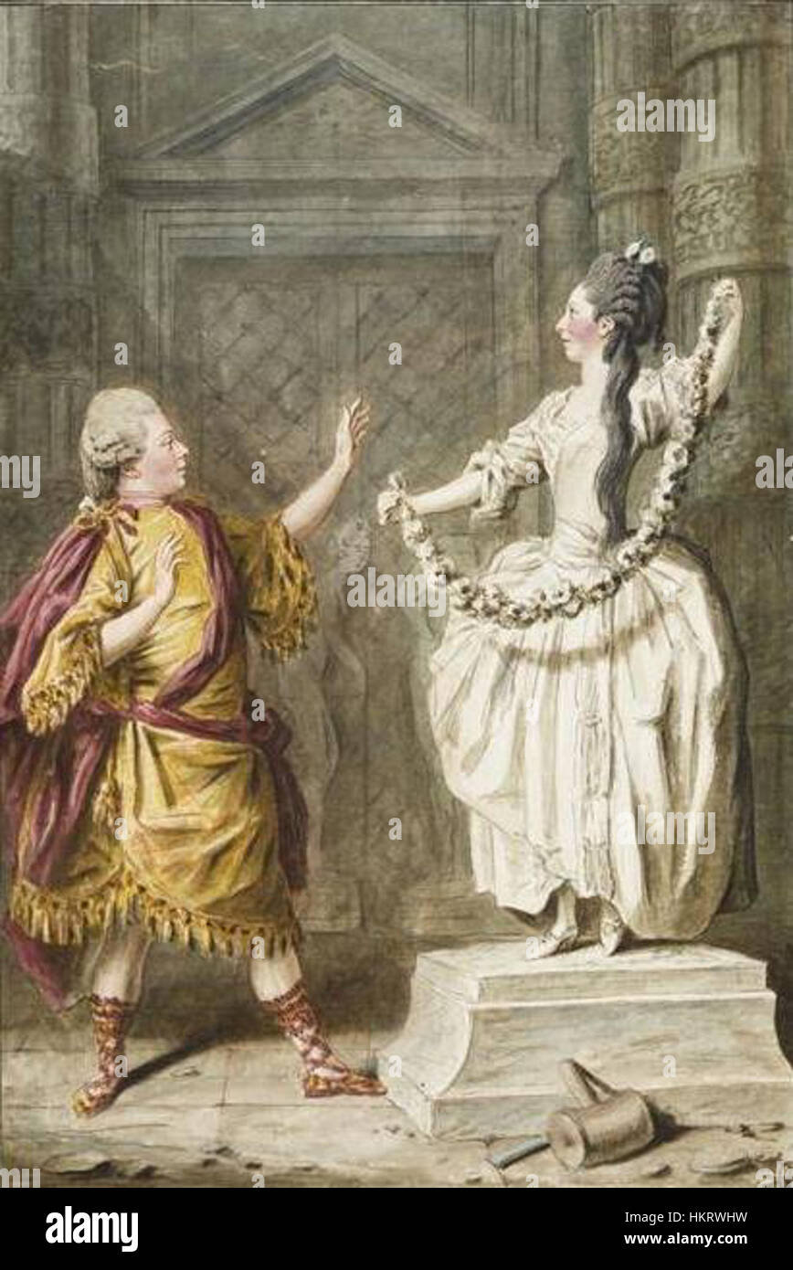 *Dans Pygmalion* is a historical artwork featuring a scene from the ...