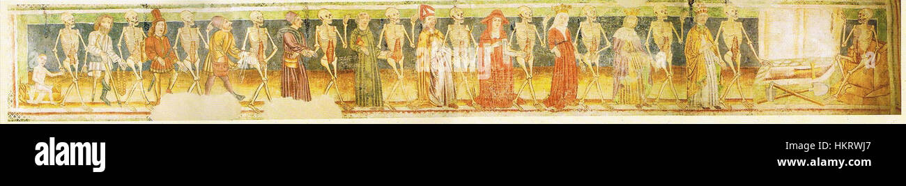 'Danse Macabre' fresco in Hrastovlje, depicting the medieval Dance of ...