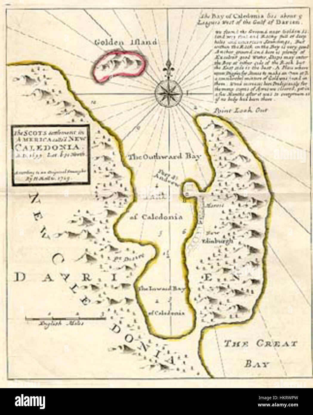 An artistic interpretation of the Darien Colony, a failed Scottish ...