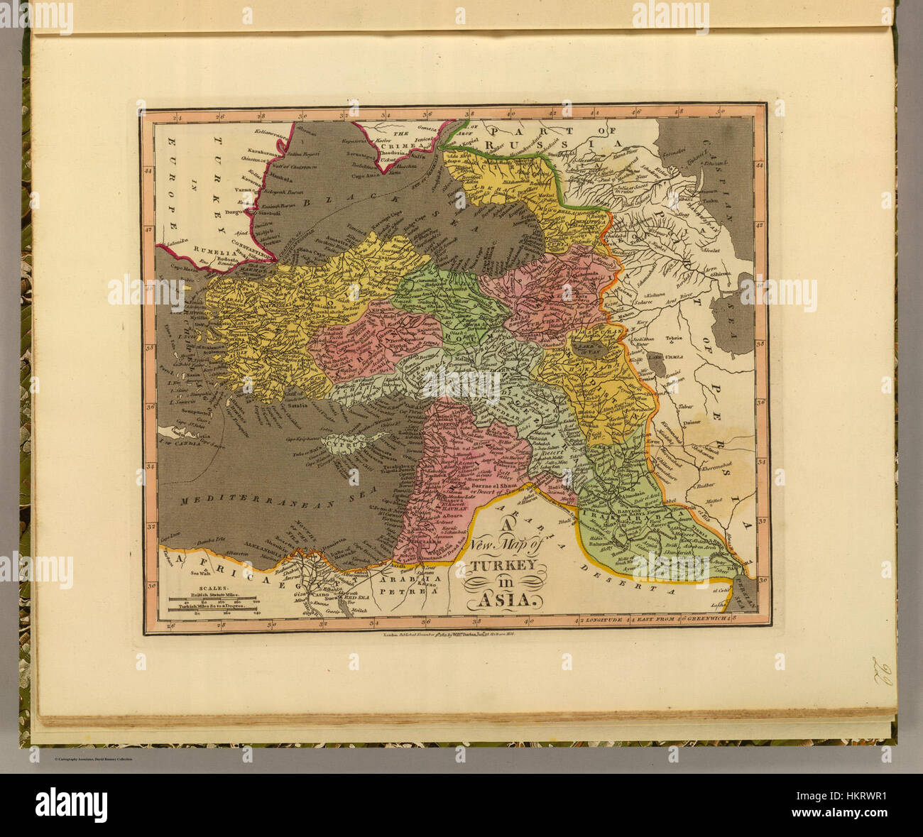 A historical map by William Darton from 1811 depicting Turkey in Asia ...