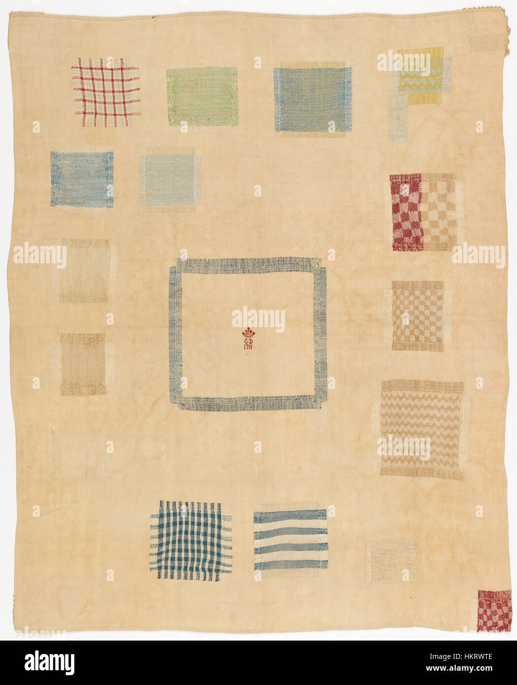 This darning sampler is an example of needlework art, showcasing a ...