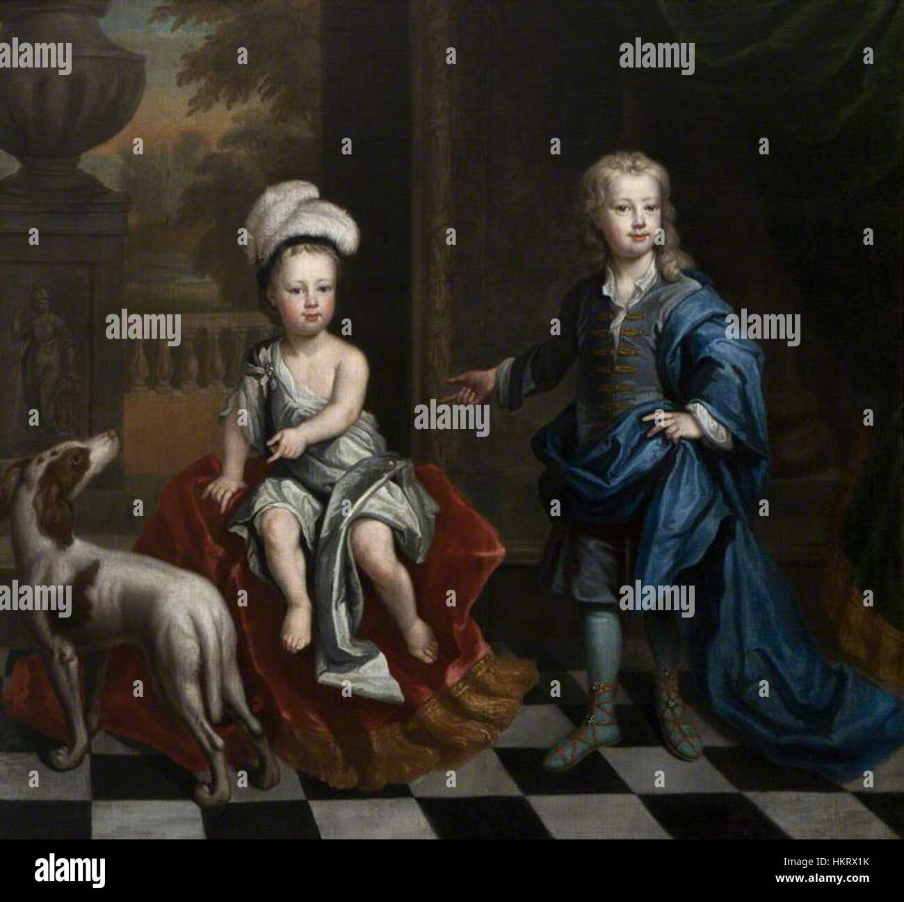 This artwork portrays David and Charles Colyear, two prominent figures ...