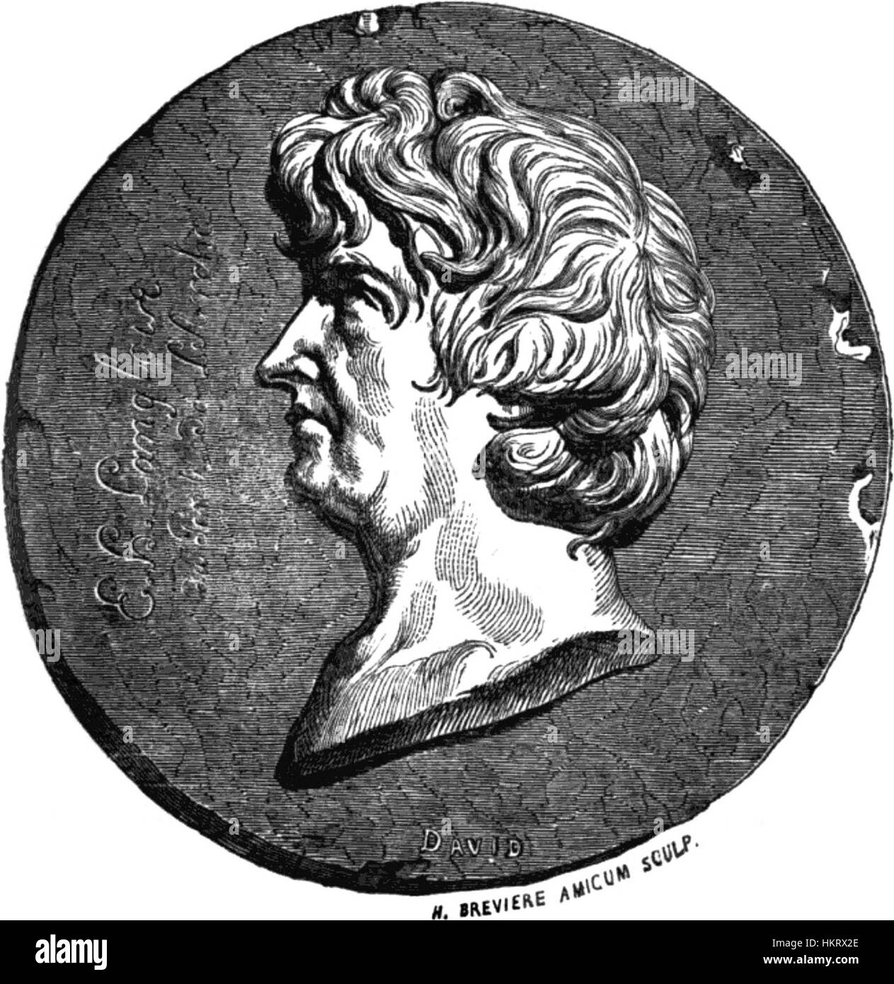 *David* by Langlois is a classical-style painting that represents the ...