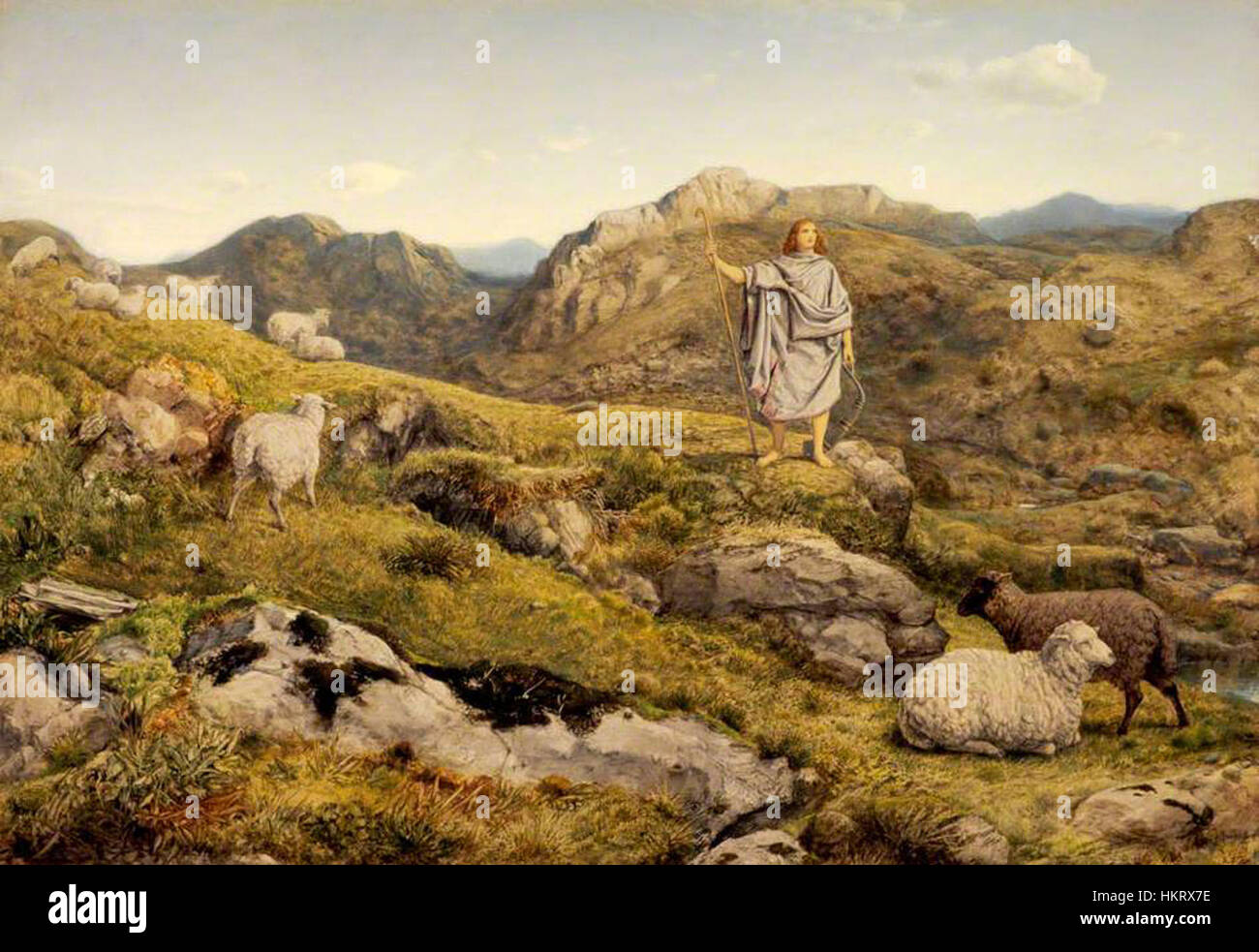 'David in the Wilderness, with Sheep' depicts the biblical figure David ...