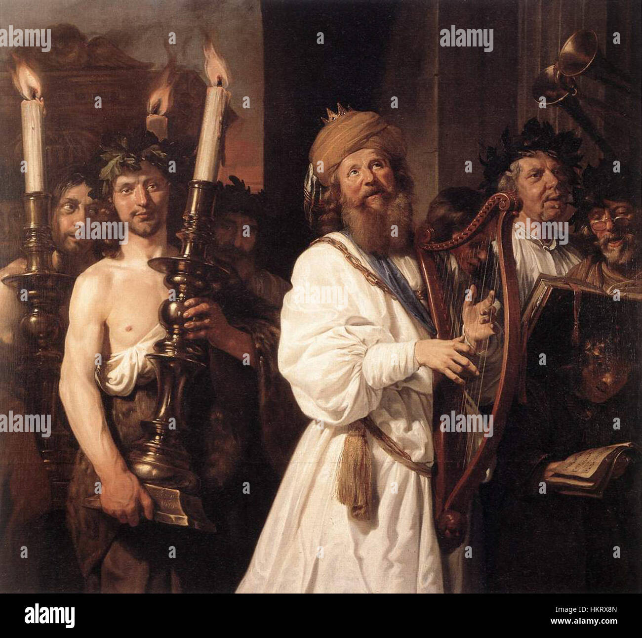 King david playing a harp hi-res stock photography and images - Alamy