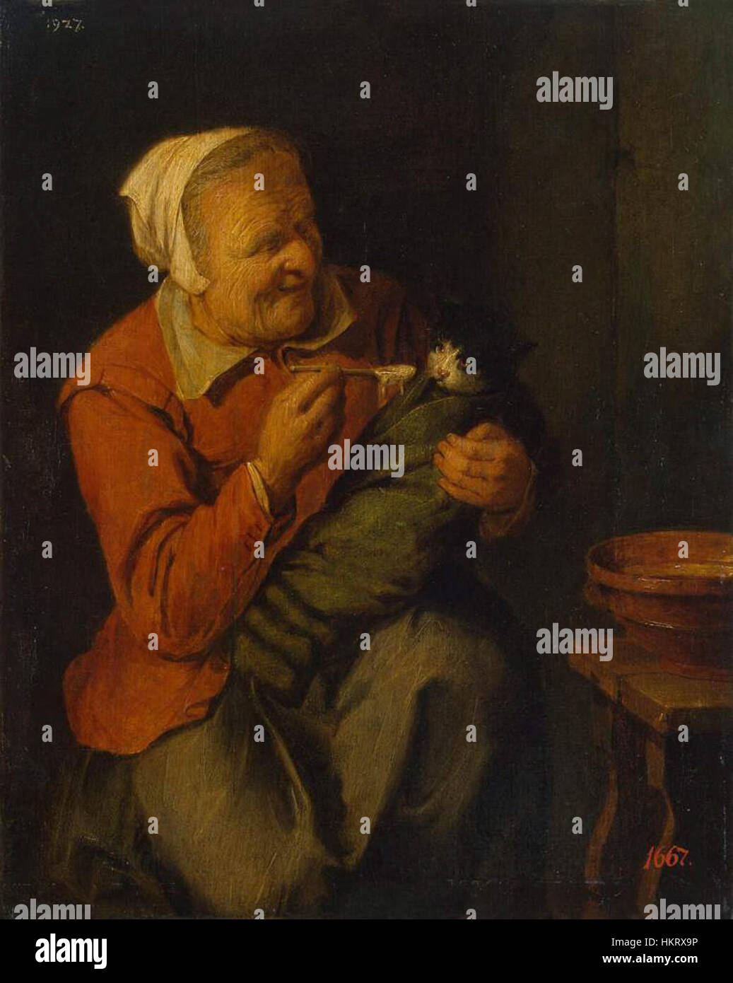 David Rijckaert III's 'Peasant Woman with a Cat' showcases a rural ...