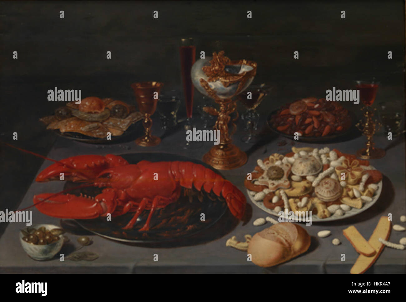 *Still Life with Lobster* by David Rijckaert II (attributed) captures a ...