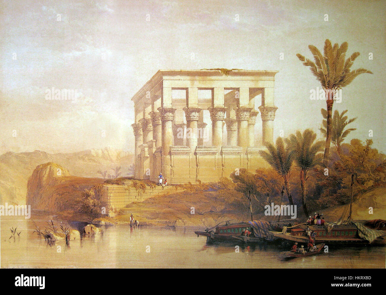 David Roberts' painting of the Hypaethral Temple at Philae captures the ...