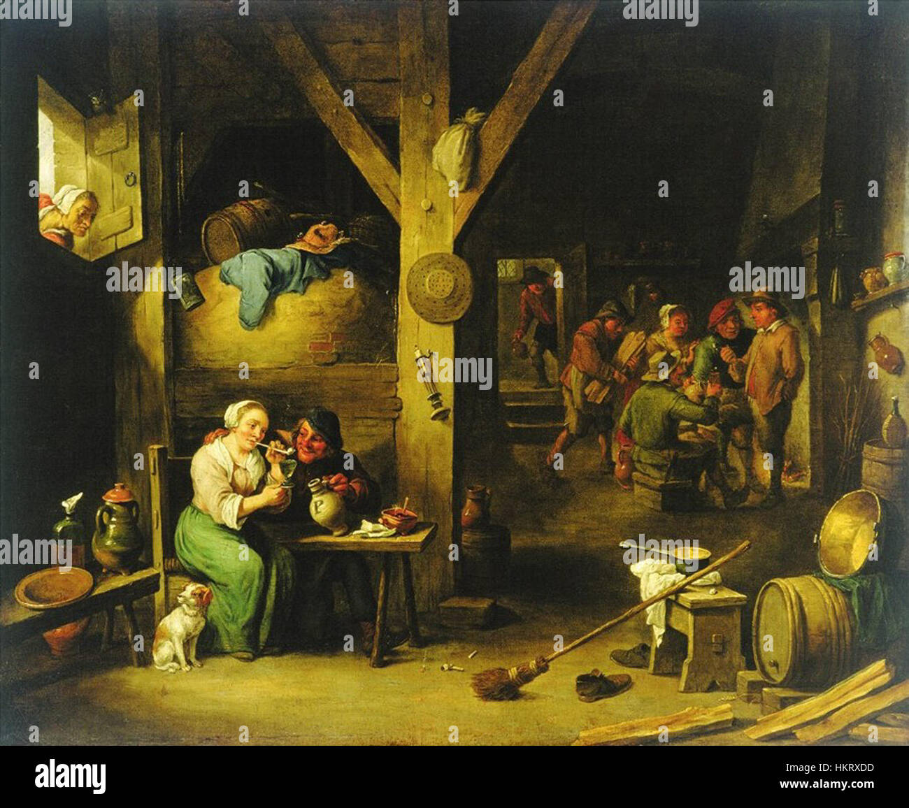 This painting by David Teniers the Younger depicts a tavern interior ...