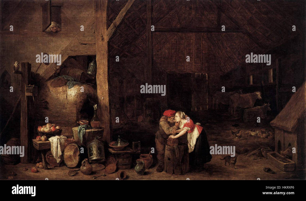 David Teniers the Younger’s painting *The Old Man and the Maid* depicts ...