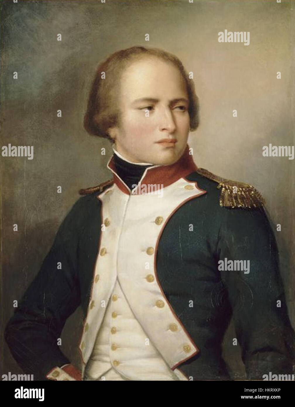 This artwork features a portrayal of Lieutenant Colonel Davout, a ...