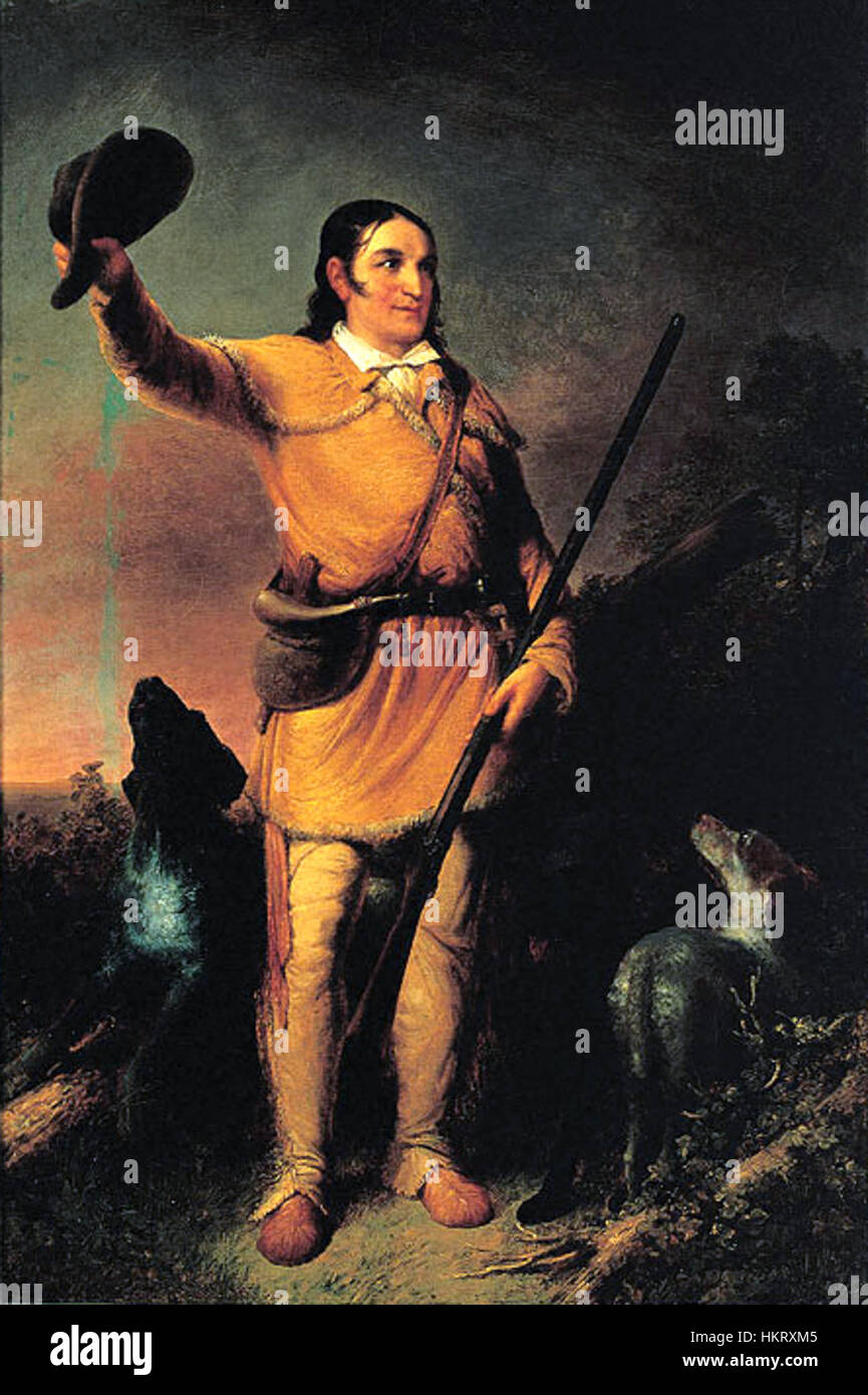 *Davy Crockett* by John Gadsby Chapman is a 19th-century portrait of ...