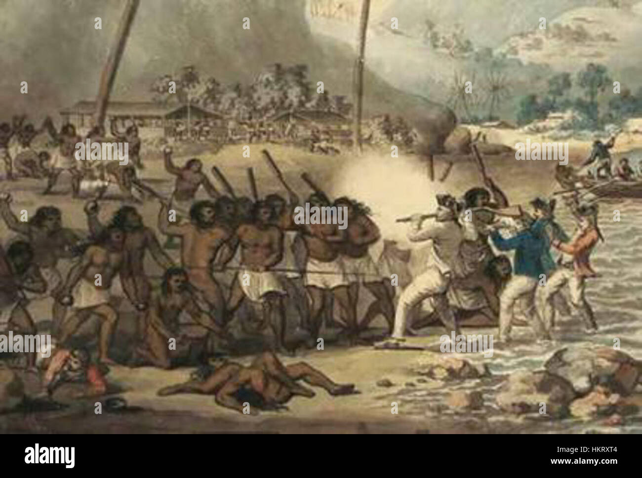 The original artwork titled 'Death of Cook' portrays the moment of ...