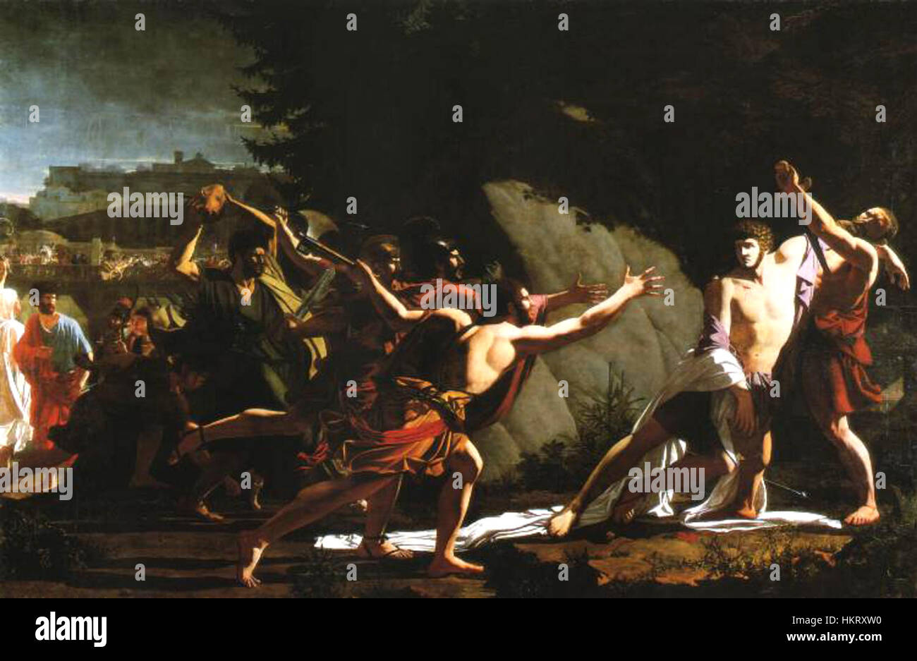 A painting depicting the dramatic moment of the death of Gaius Gracchus ...