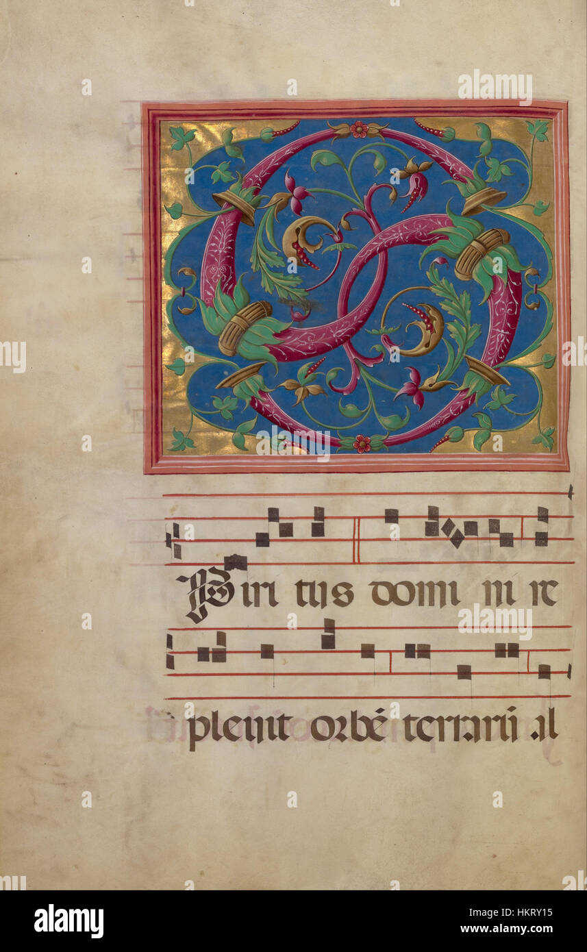 This piece, titled 'Decorated Initial S', is an illuminated manuscript ...