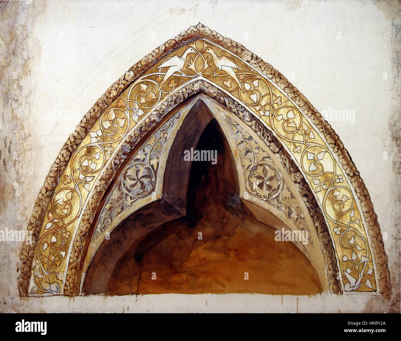 This image showcases a decorated cusped Gothic window, a feature of ...