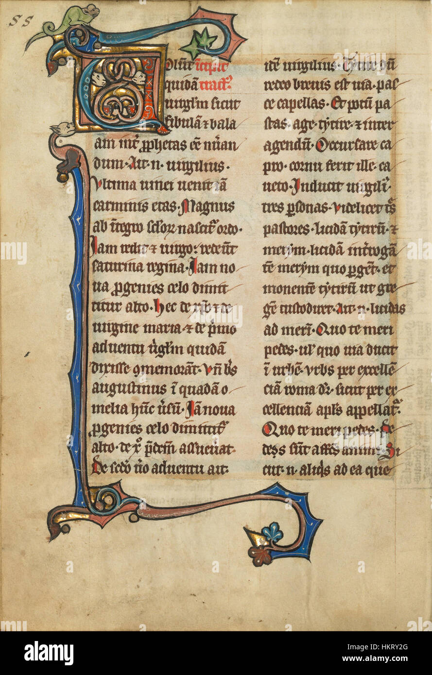 A beautifully decorated initial 'V' from a manuscript, showcasing ...