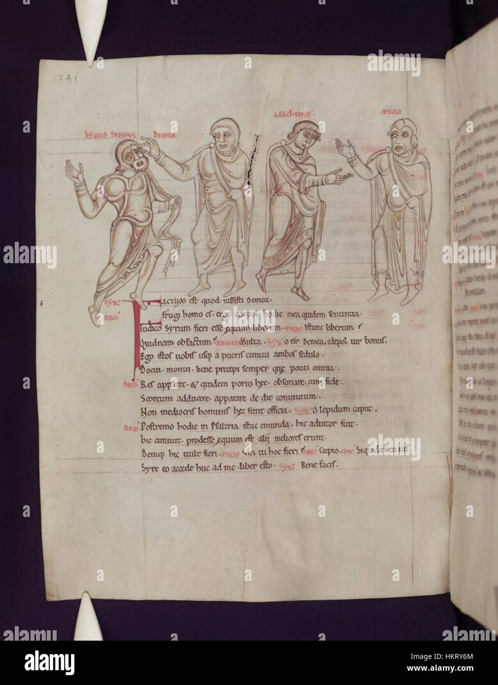 This image features a page from the 'Comedies of Terence', a Roman ...