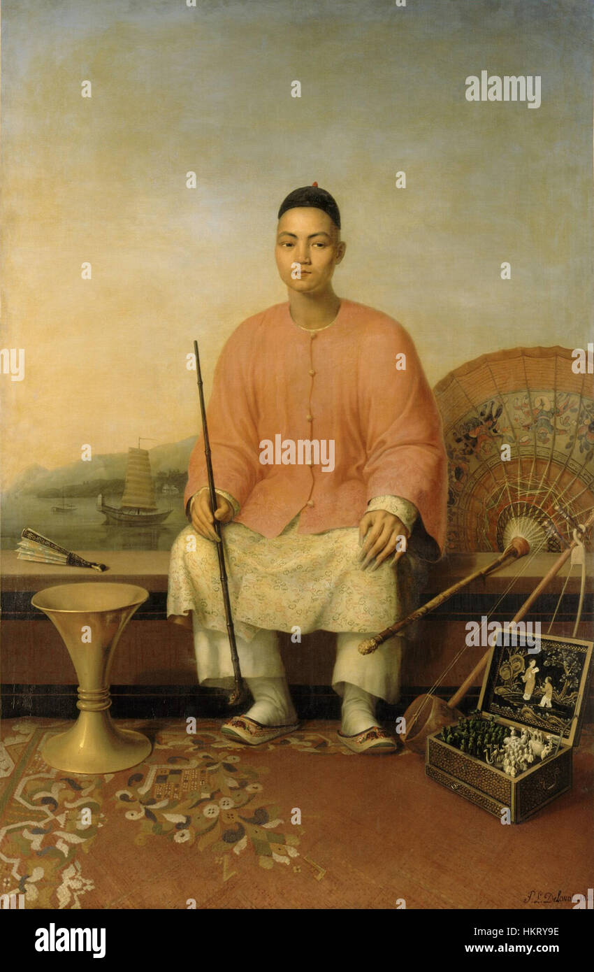 This portrait, created by Delaval, depicts Kan Gao, an important ...