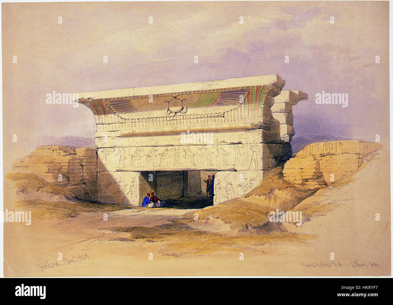 David Roberts’ painting of Dendera Decr1838 depicts the Egyptian temple ...