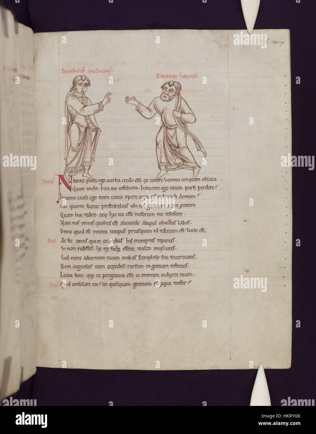 This image depicts a page from the 'Comedies of Terence,' an ancient ...