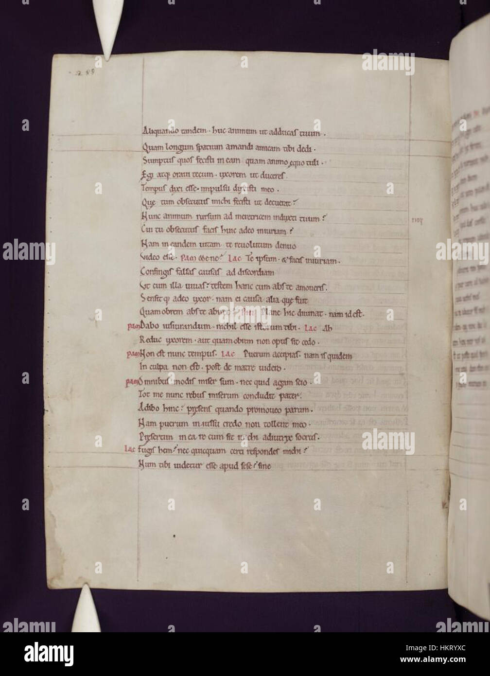 A page from the 'Comedies of Terence' manuscript held at the Bodleian ...