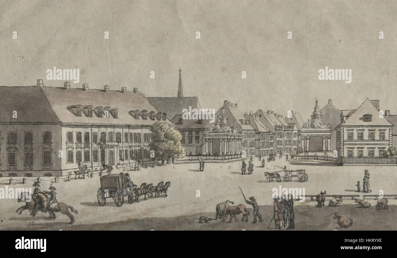 'Der Ochsen-Platz' is a historical painting showcasing a scene from ...