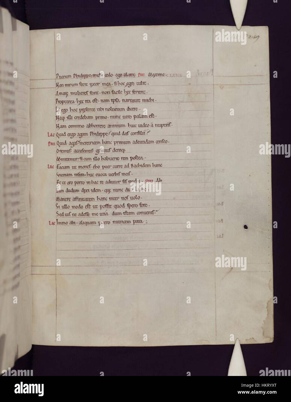 A page from 'Comedies of Terence,' an ancient manuscript housed in the ...