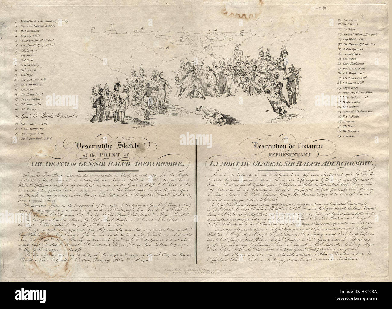 This print by Sir Robert Ker Porter depicts the death of General Sir ...