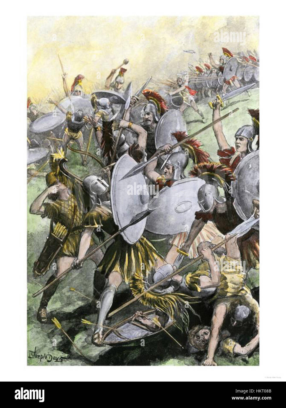 The artwork 'Destruction of the Athenian Army at Syracuse 413' depicts ...