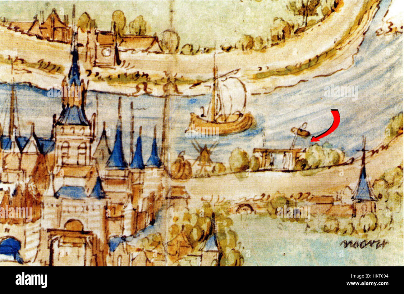 This detailed map, created by the artist Crabeth in 1520, depicts ...