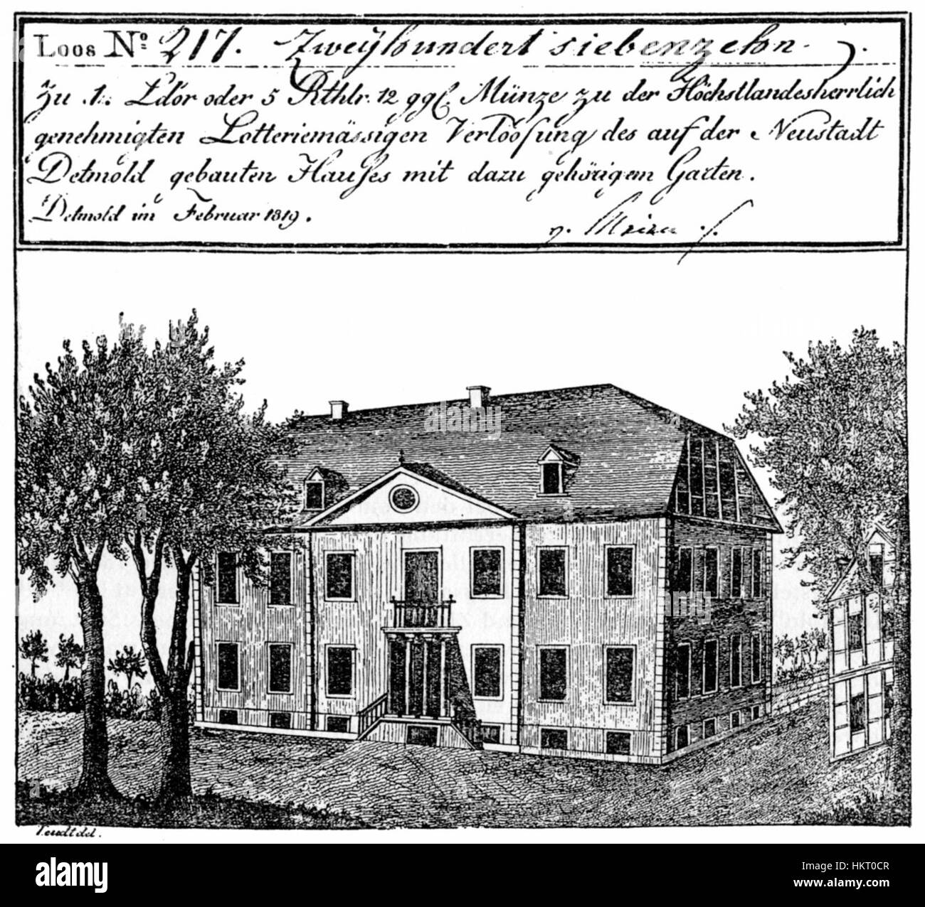 This artwork from 1818, 'Detmold-Allee-1', represents a historical ...