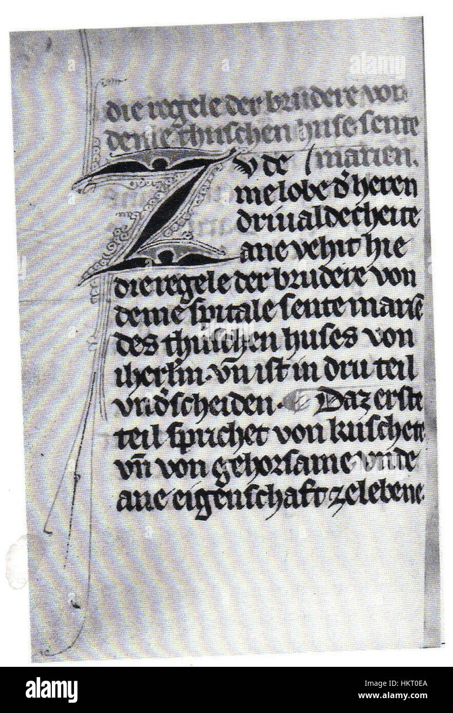 An artwork illustrating the rules and regulations of the Teutonic Order ...