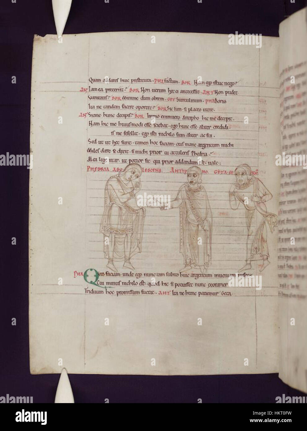 The 'Comedies of Terence' manuscript (165v) housed in the Bodleian ...