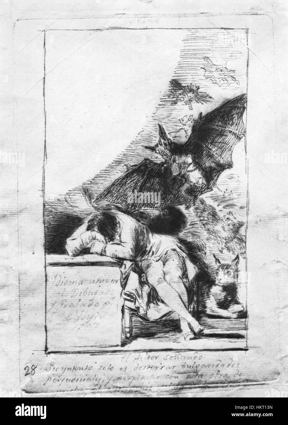 This preparatory drawing by Francisco Goya, titled Capricho 43, is a ...