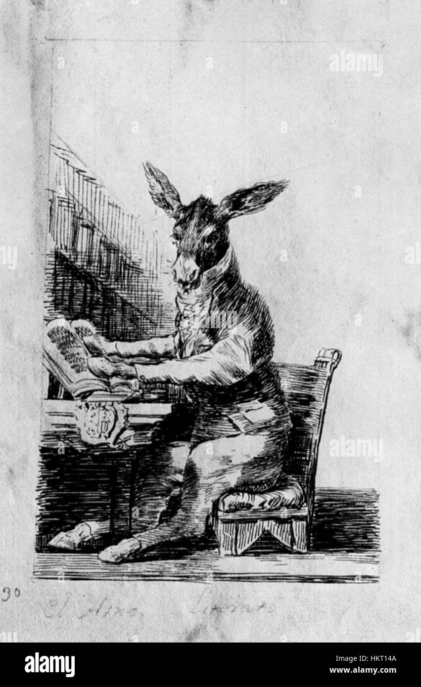 Francisco de Goya’s preparatory sketch for ‘Capricho 39’ from his ...