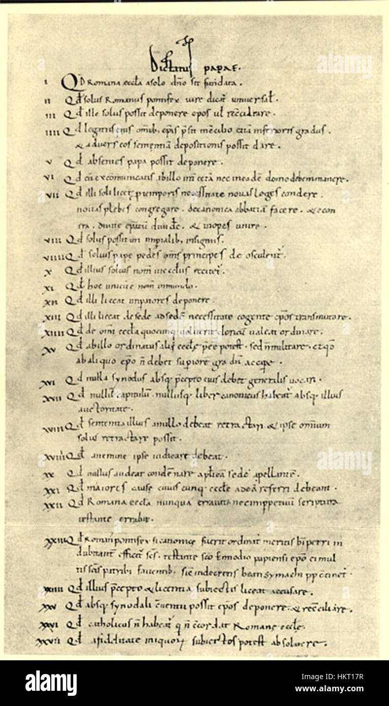 The 'Dictatus Papae' is a 11th-century document issued by Pope Gregory ...