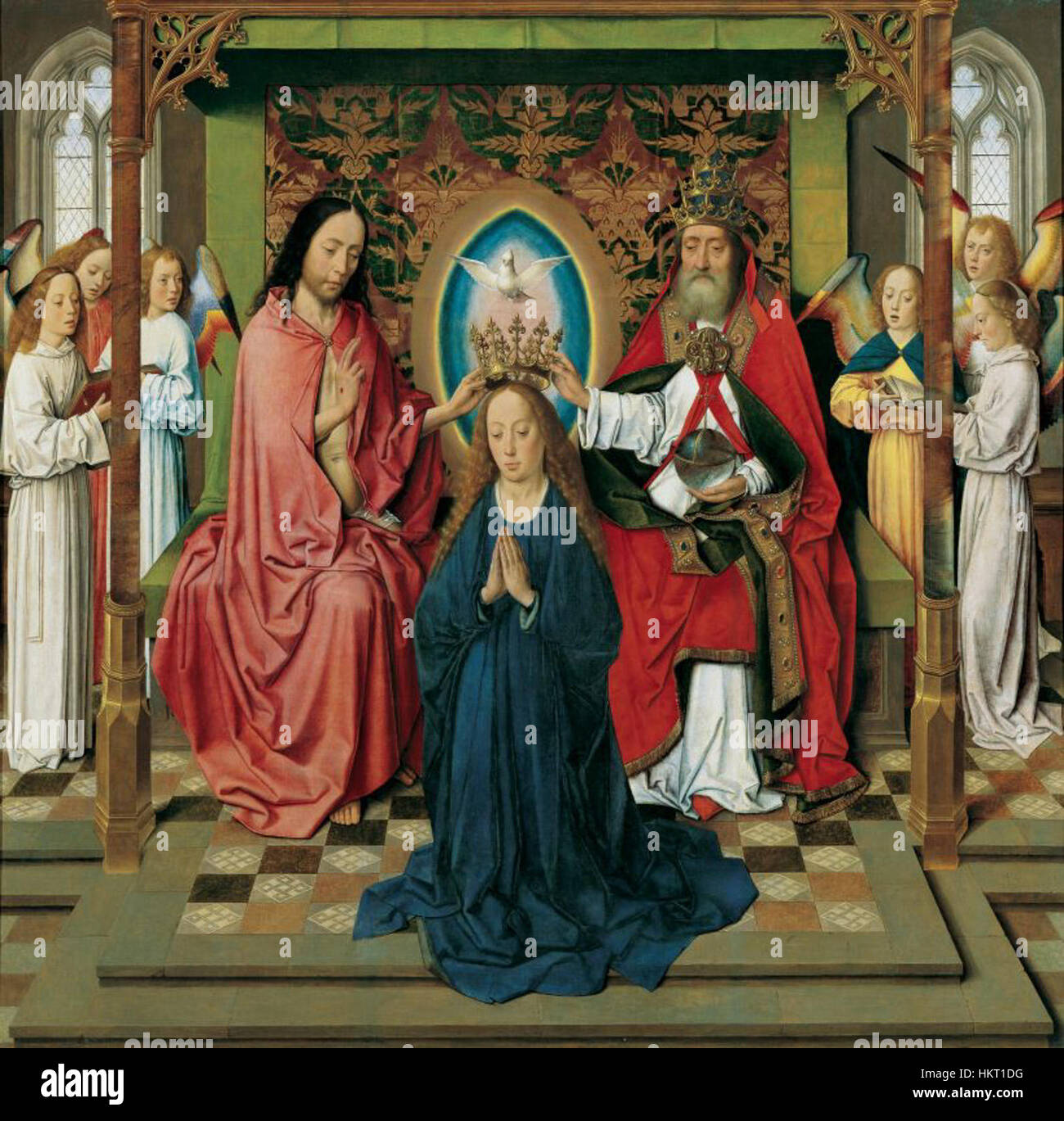A 15th-century painting by Dieric Bouts, depicting a religious scene ...