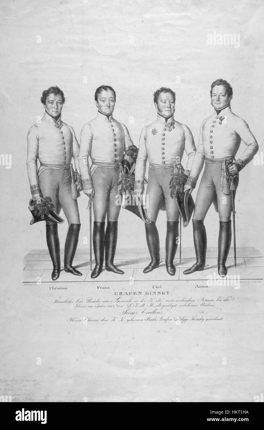 *Die Grafen Kinsky Litho* is a lithograph depicting the Kinsky family ...