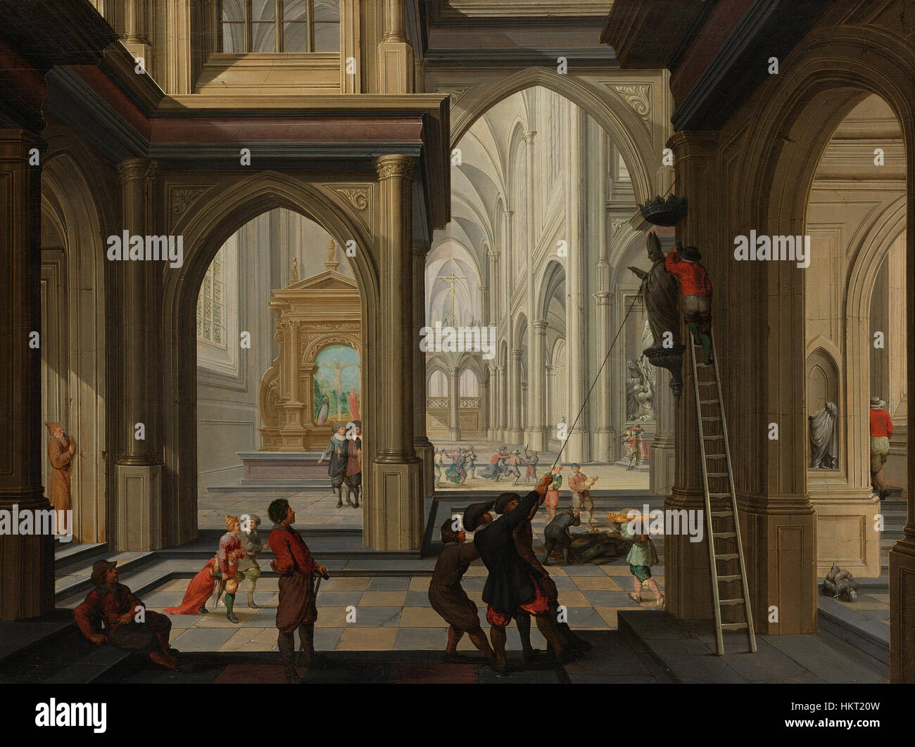 'Beeldenstorm in een kerk' by Dirck van Delen captures the iconoclastic ...