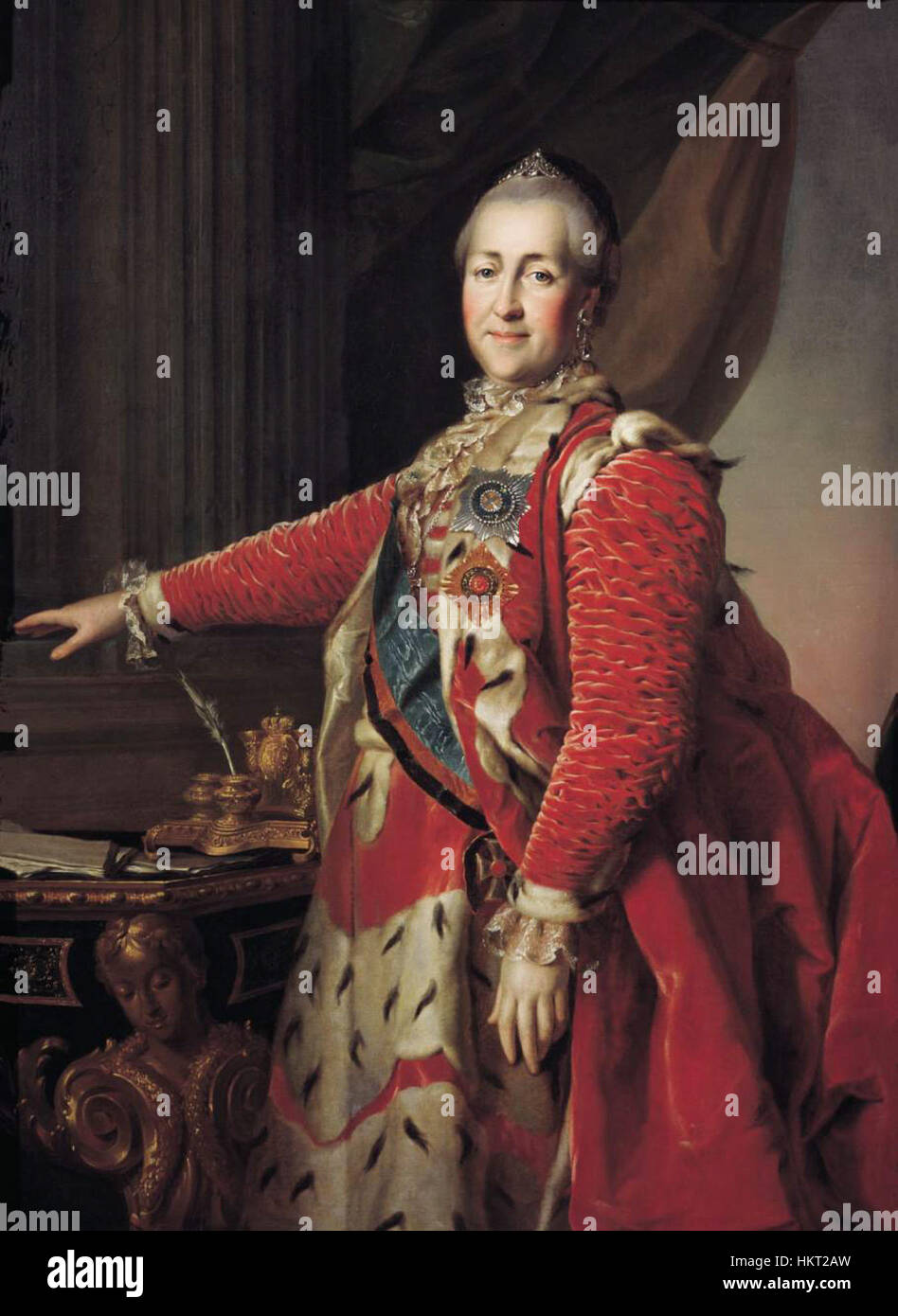 A portrait of Catherine II (Catherine the Great) by Dmitry Grigorievich ...