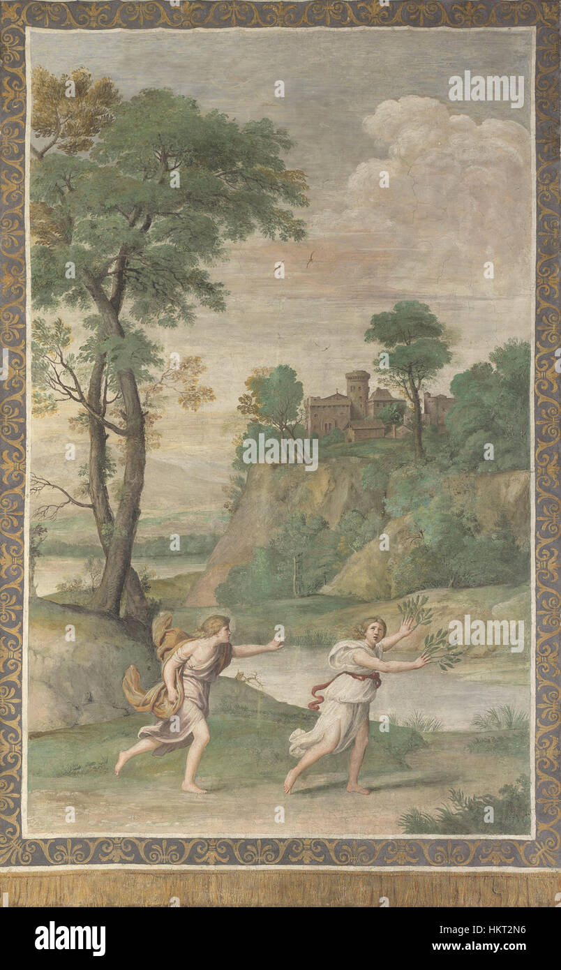 The painting 'Apollo Pursuing Daphne' by Domenichino and his assistants ...