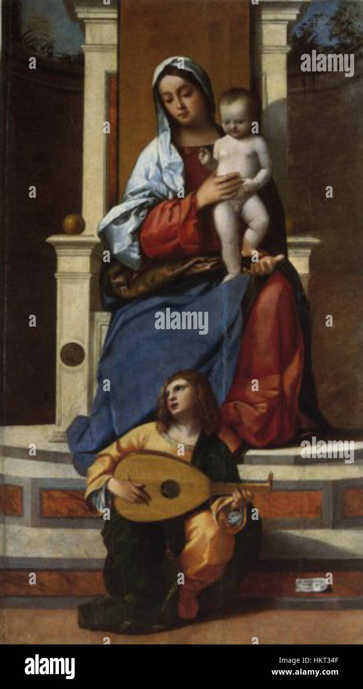 Domenico Mancini’s 'Virgen de Lendinara' is an oil painting depicting ...