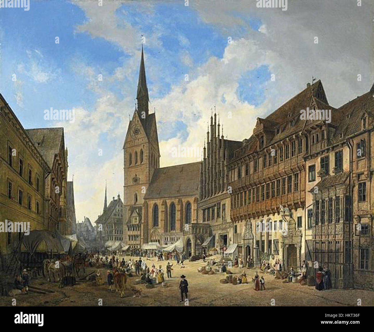 Domenico Quaglioâ€™s painting 'Marktkirche Hannover' depicts the famous ...