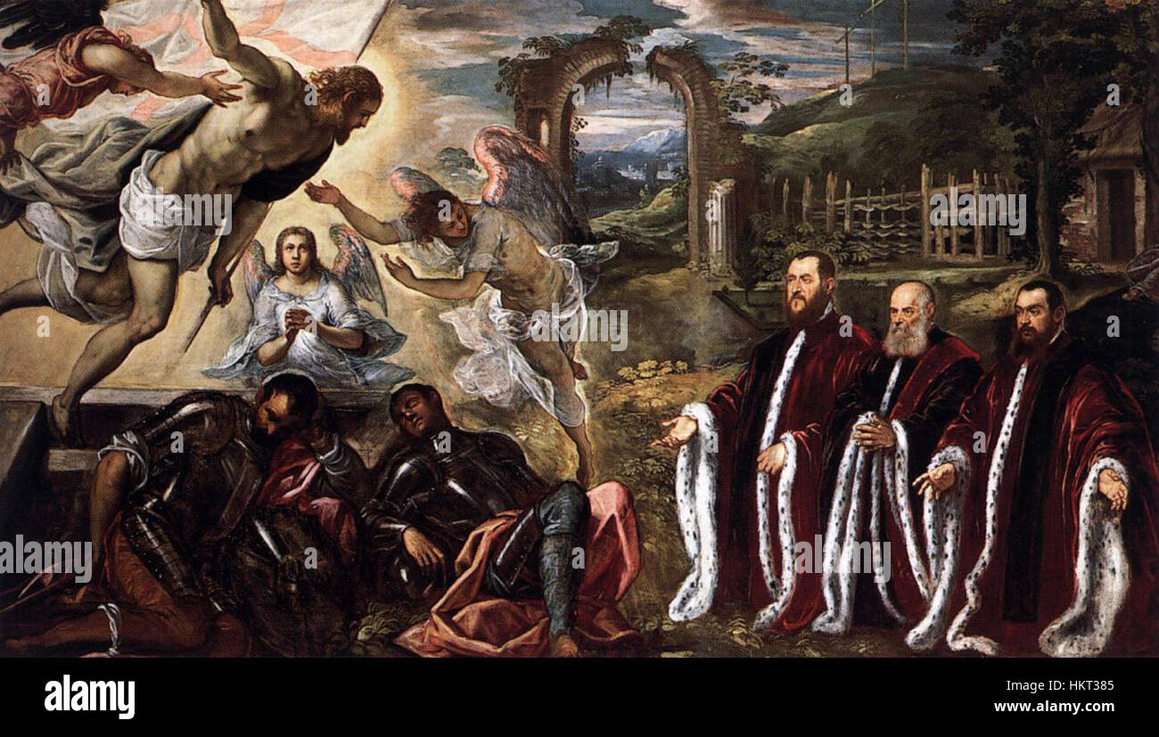 Domenico Tintoretto's *Resurrection and Three Avogadri* is a religious ...