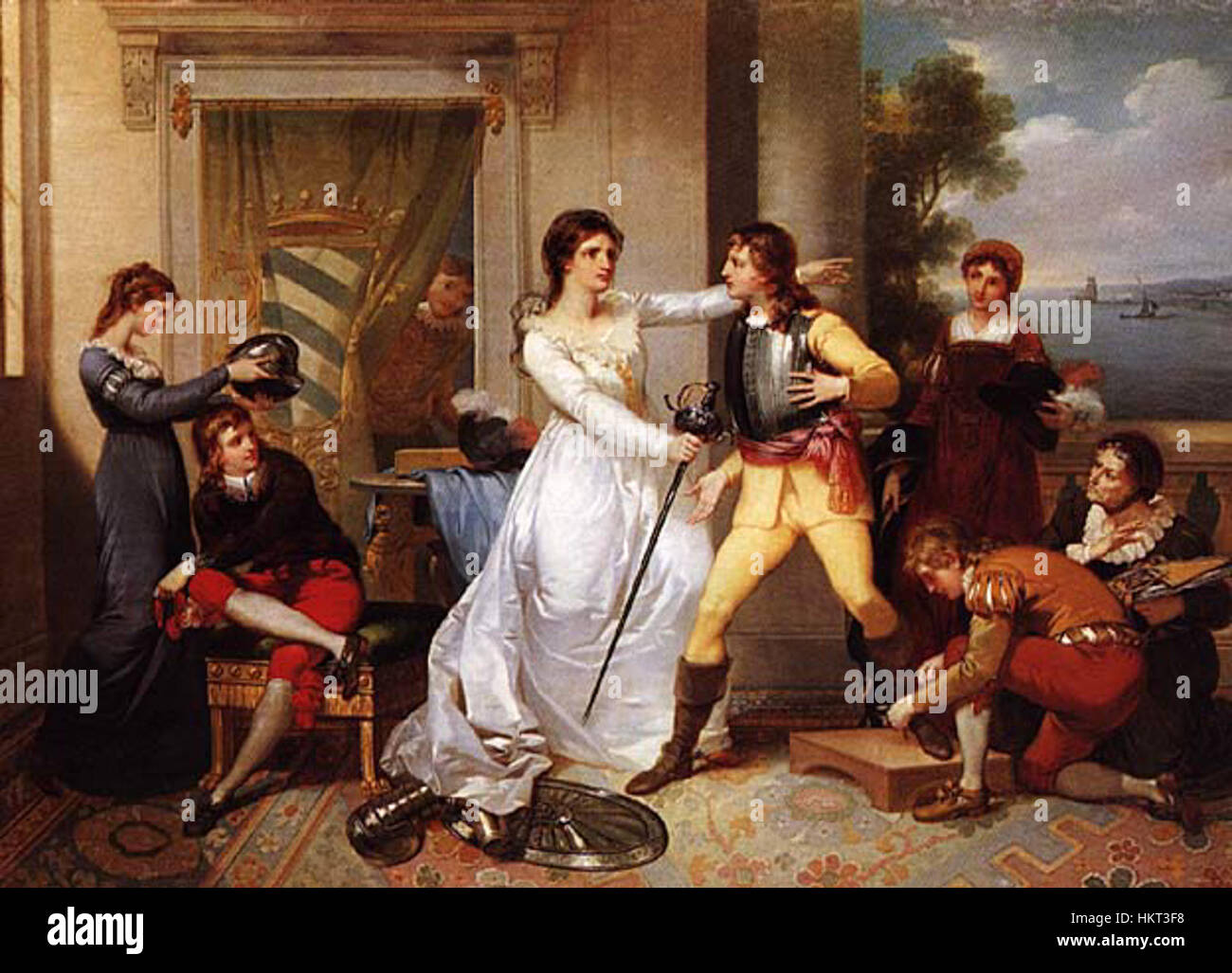 A historical painting of Dona Filipa de Vilhena, a prominent figure in ...